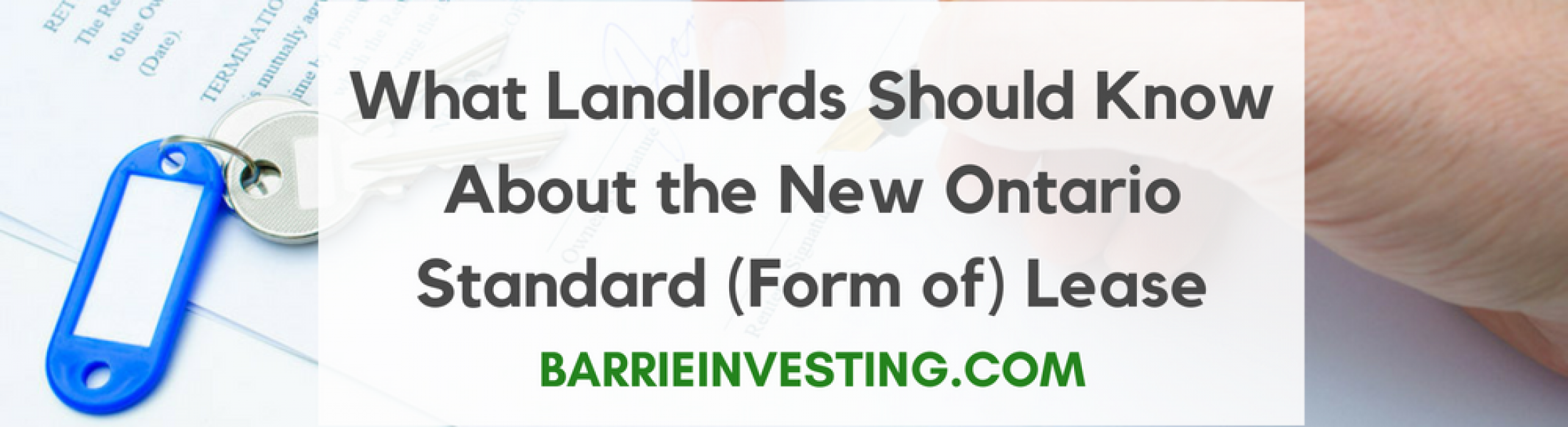 What Landlords Should Know About the New Ontario Standard (Form of ...